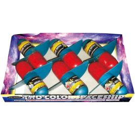 Two Color Space Ship | 6 Pack Winged Fireworks By No Name Fireworks